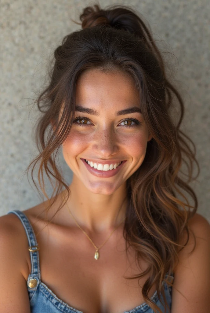 Italian Giulia Imperio. De shorts. Sorridente. Faithful portrait of her ...