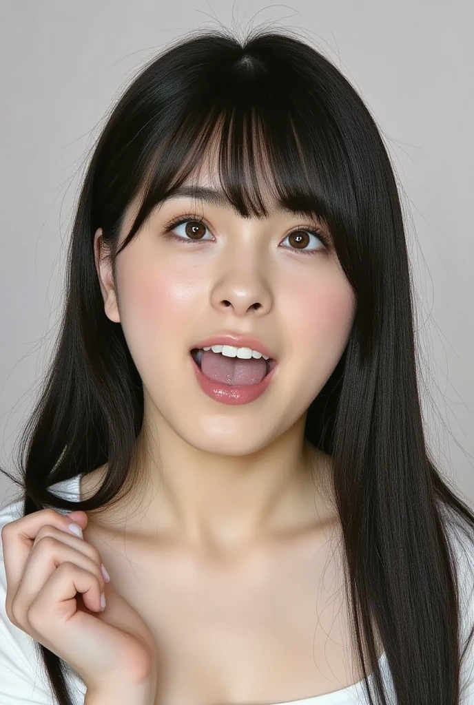 Momoko Ozono opened her mouth wide,top quality, masterpiece, is ...