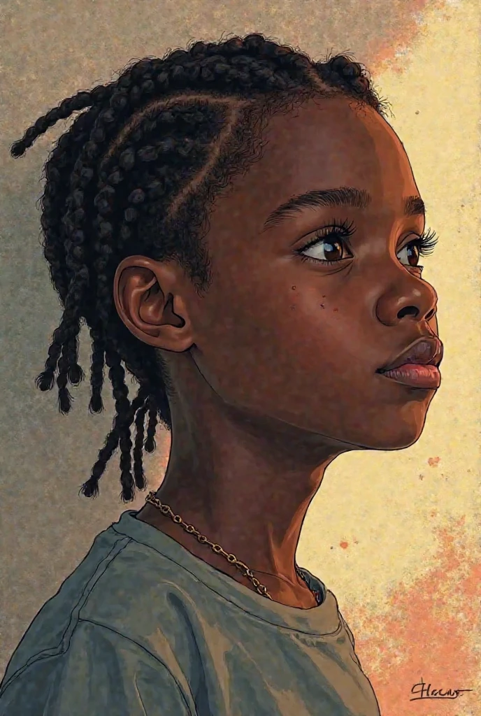 Cover Description : • Central Image : A black boy with braids - SeaArt AI