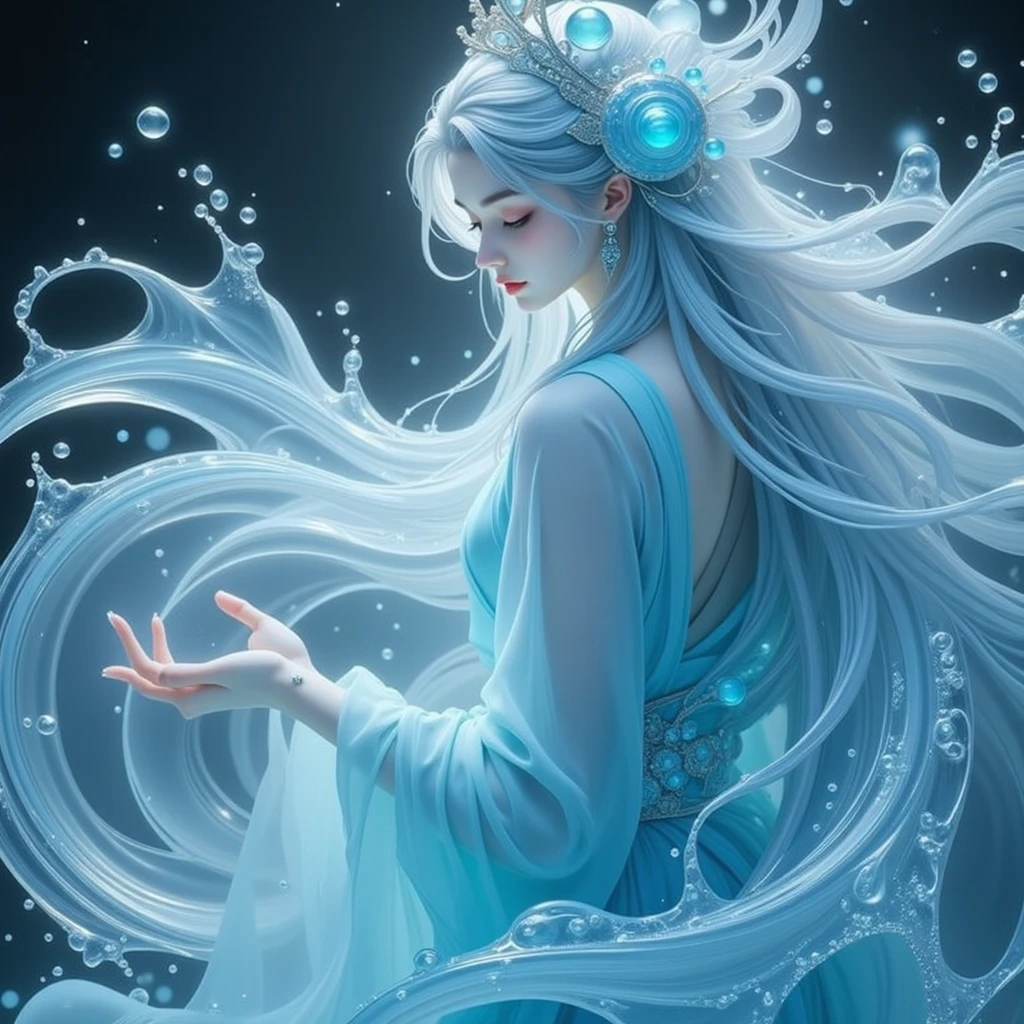 Water magic, water manipulation, elemental control, graceful movements - SeaArt AI