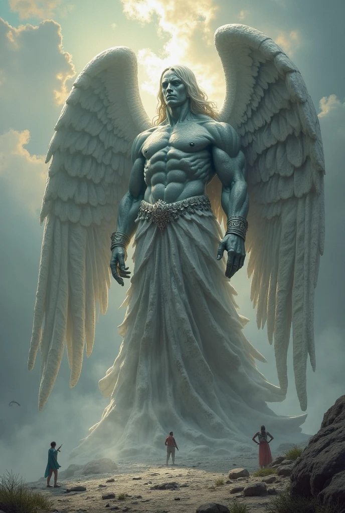 The user is transformed into a colossal stone angel 10 meters high ...