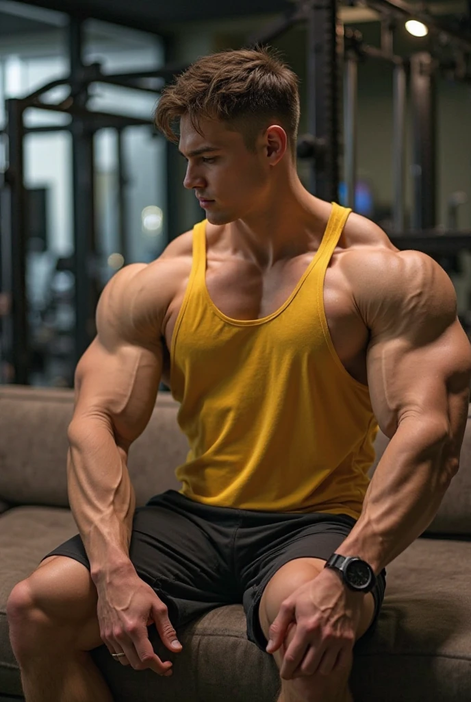A very buff amd muscular young bodybuilder with huge muscles - SeaArt AI