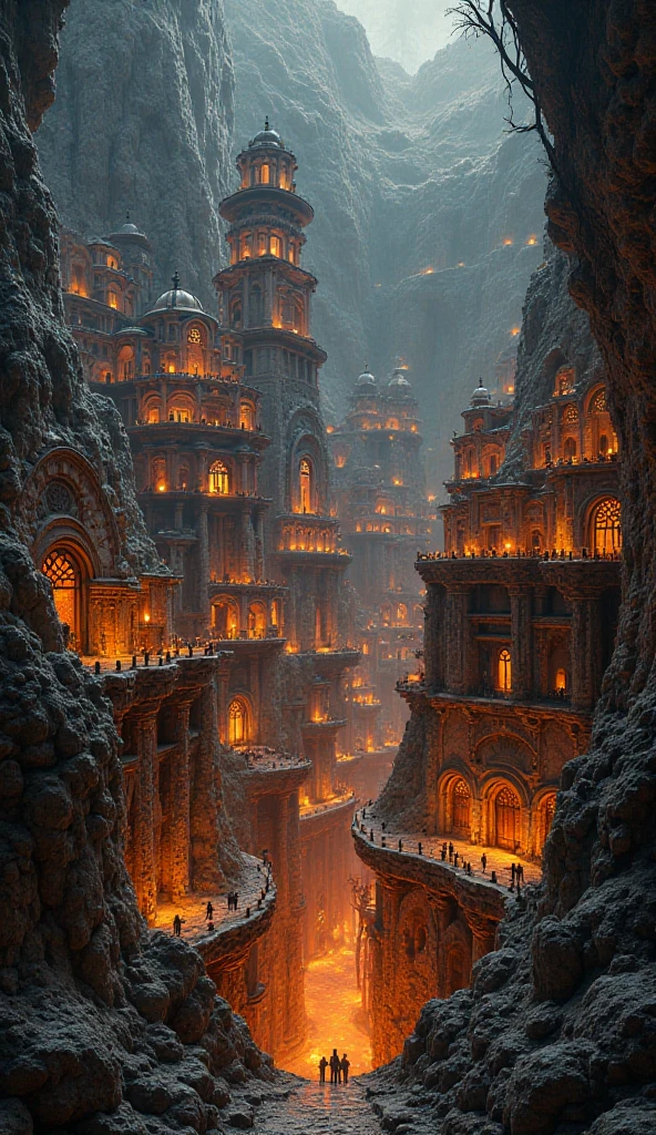 City inside an inactive volcano - SeaArt AI