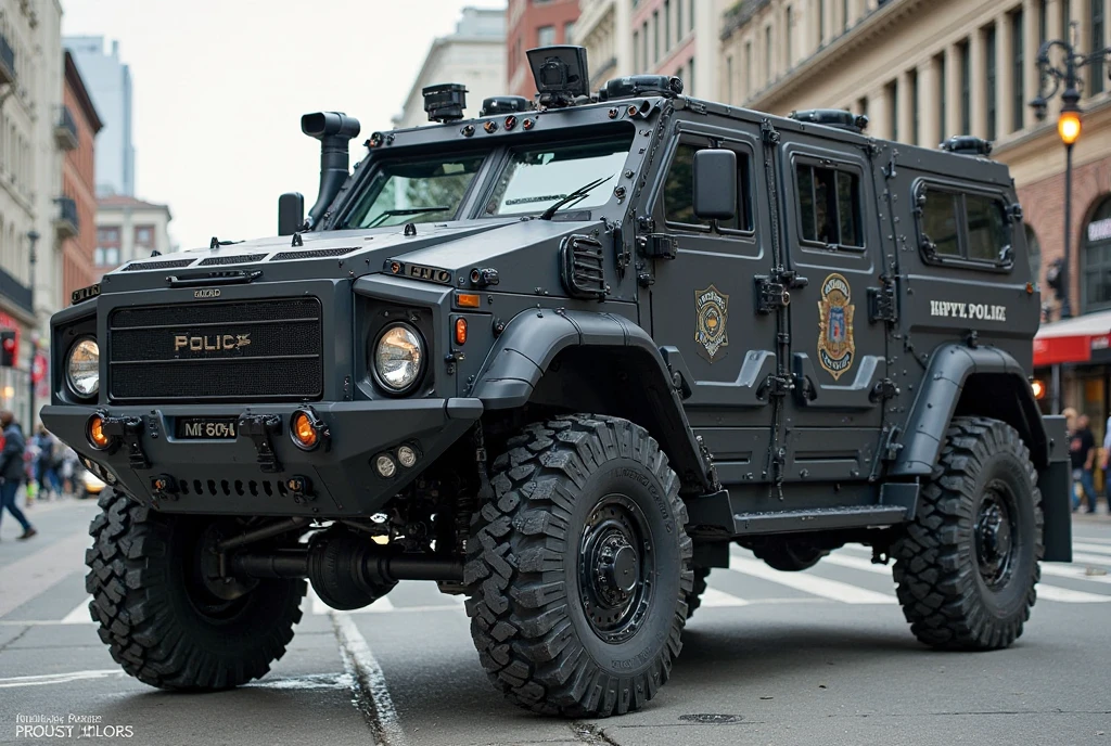 Police Lenco Bearcat SFPD sideways - SeaArt AI