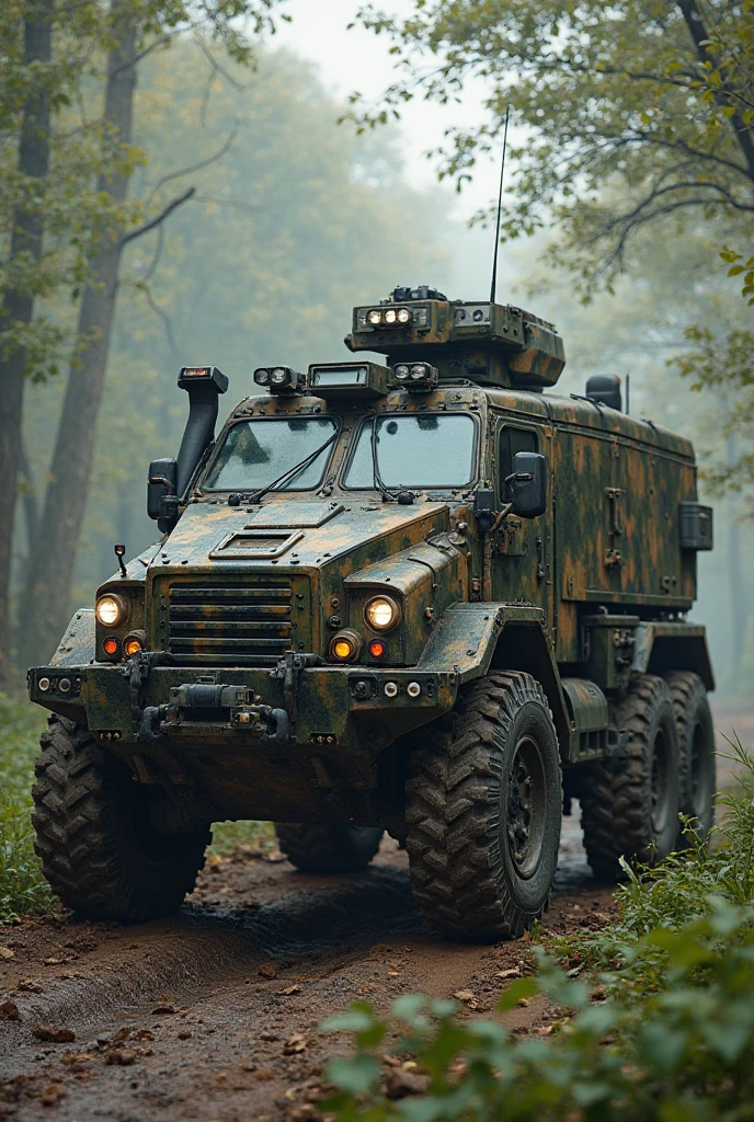 An armored personnel carrier designed to drive for deep forests and ...