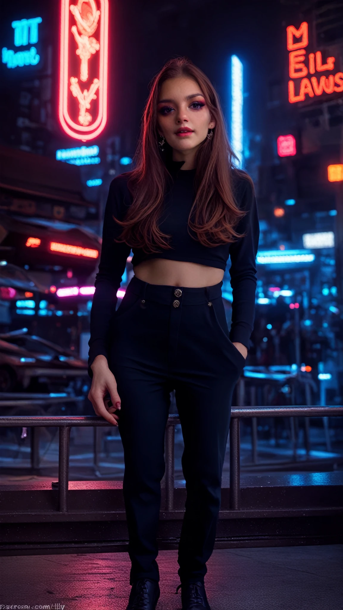 Hyper realistic professional full body portrait, (A girl who plays with her nave - SeaArt AI