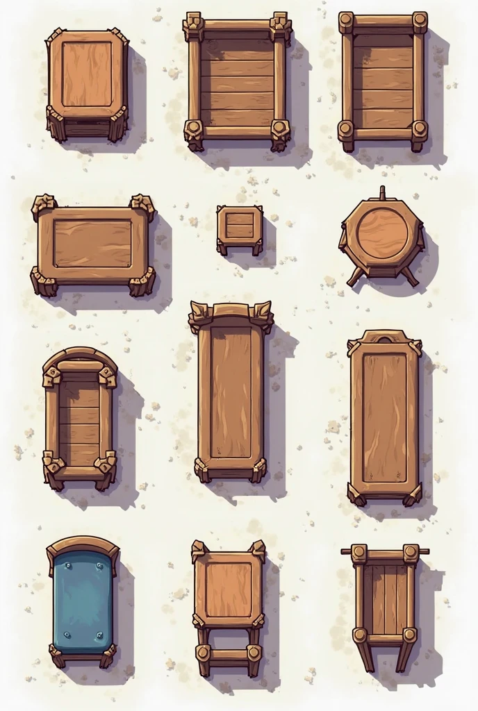 Generate tabletop RPG assets in a top-down view. Generate furniture and ...