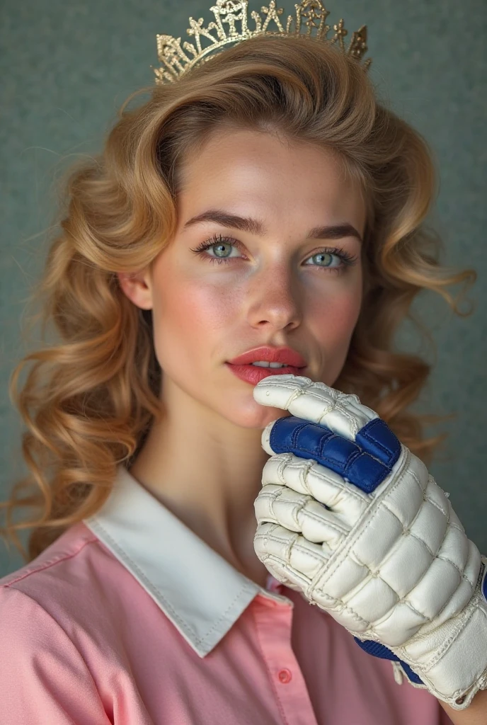 Generate an image of a young age woman with: - Sun-kissed blonde hair ...