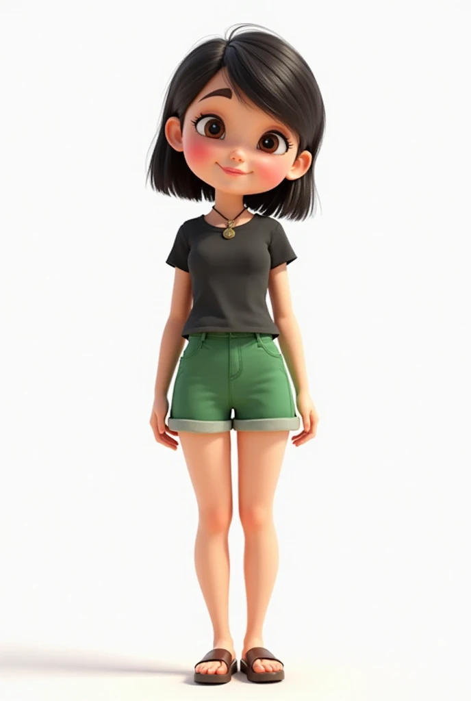 A young lady with straight short hair A not so fat little lady in green ...