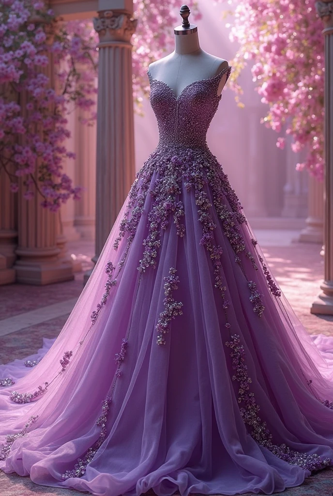 Muje purple or pink me most beautiful gown do jo gliter me ho gown pura ...