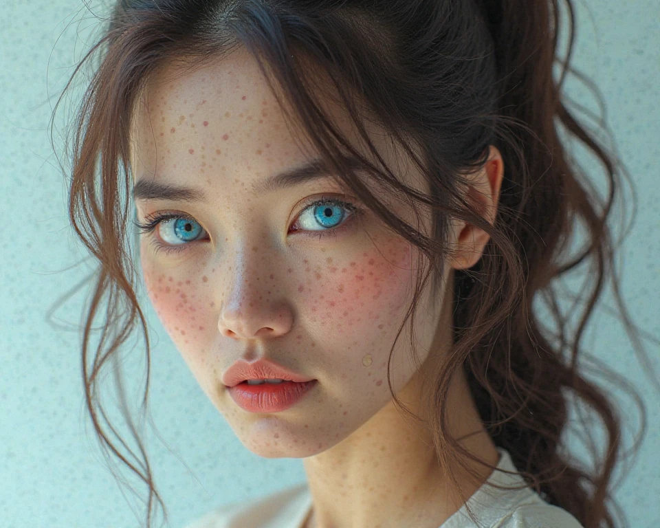 High Resolution, Ponytail, Blue eyes, - SeaArt AI