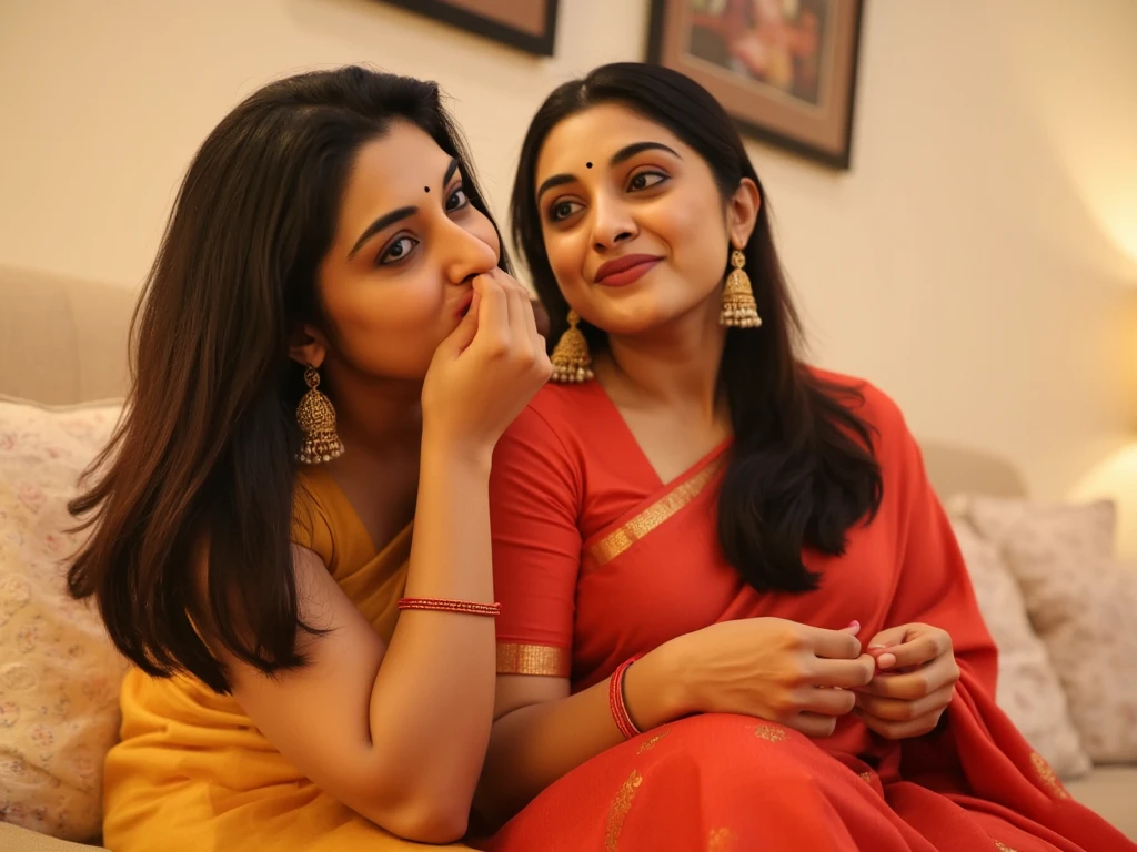 Hindu goddess rathi devi, waiting for sex on bed. Round shiny navel - SeaArt AI