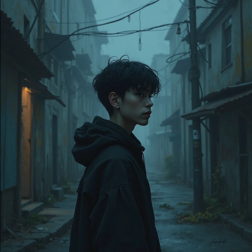 An album cover with millennial elements，A sad atmosphere，With blue as ...
