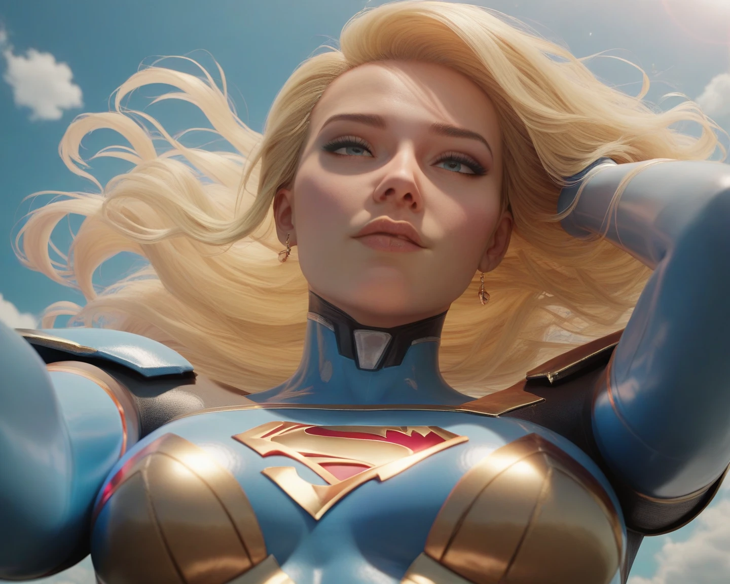 (((big Close up))), (below angle, facing viewer), 1girl (beautiful Gal ...