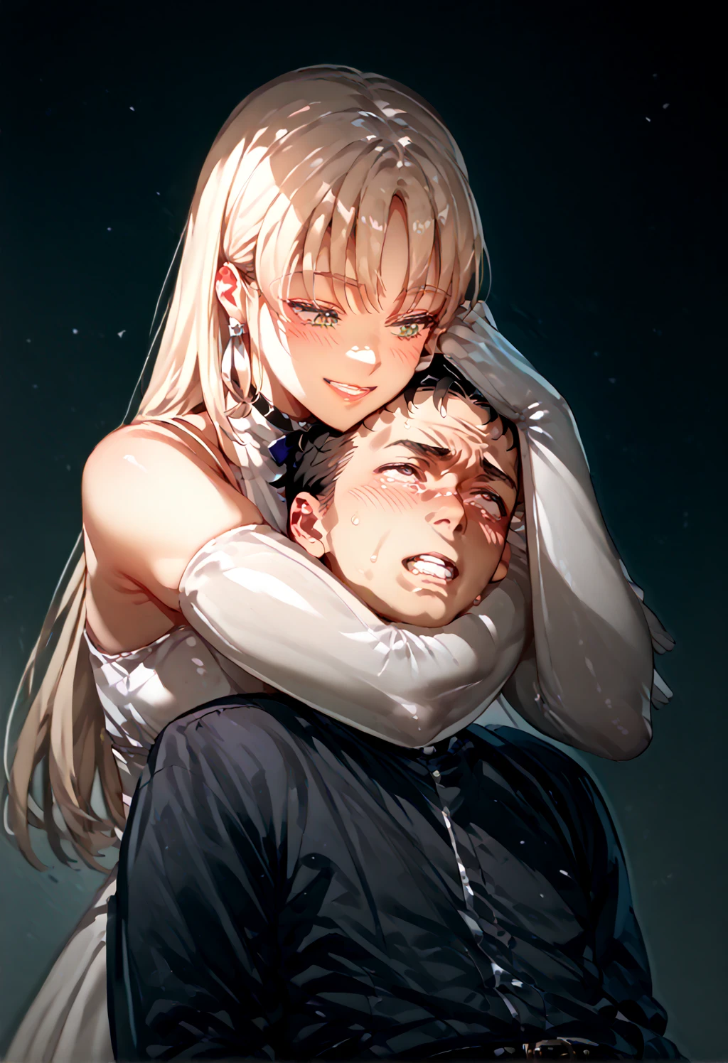 Anime woman, Sister Claire, elbow gloves, choke hold, femdom - SeaArt AI