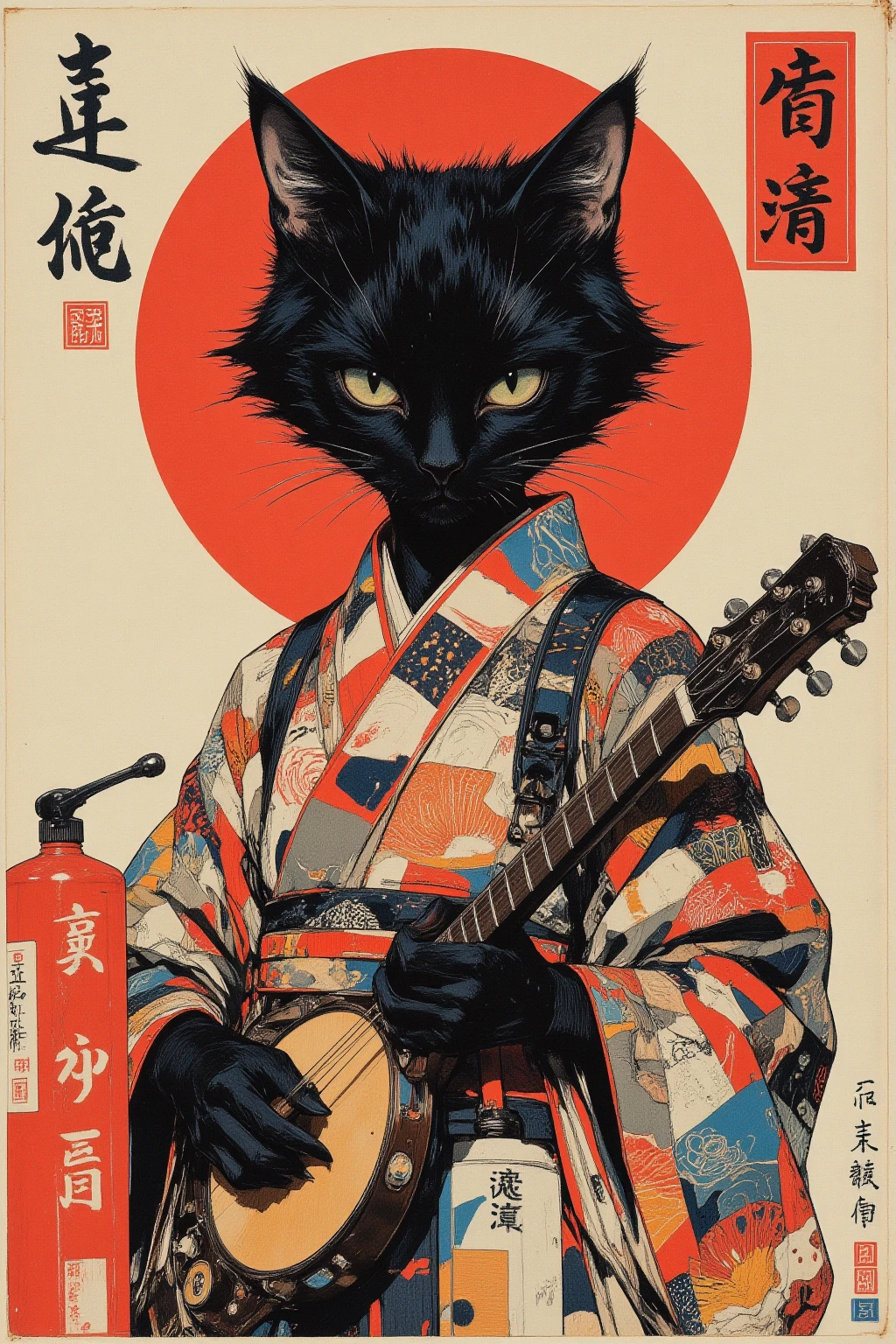 The style of a Japanese musical instrument performer from the Edo ...