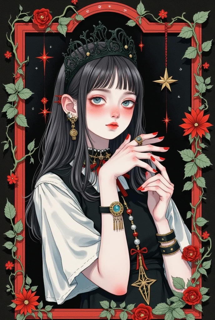A girl crying in front of a mirror, Dark Gothic Tarot, Star Curtain ...