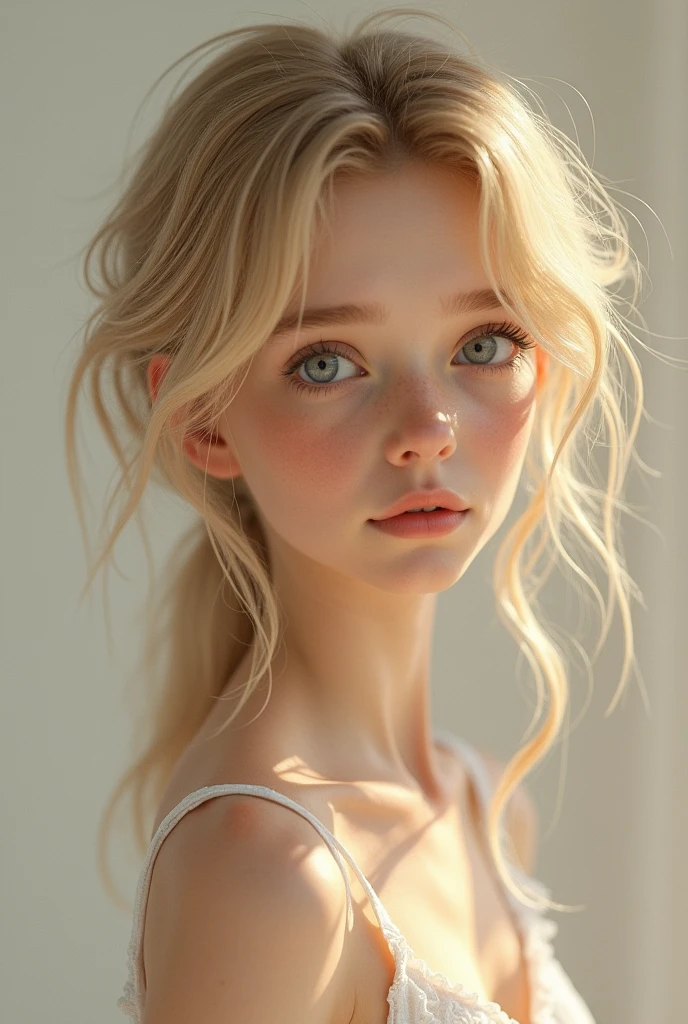Girl small chest blonde - SeaArt AI