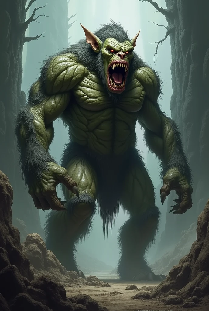 Troll — big, A muscular creature with rough skin, often covered with ...