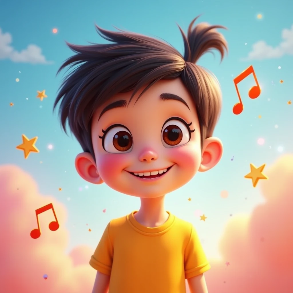 A charming and lovable character in Pixar/Disney-style, with big ...
