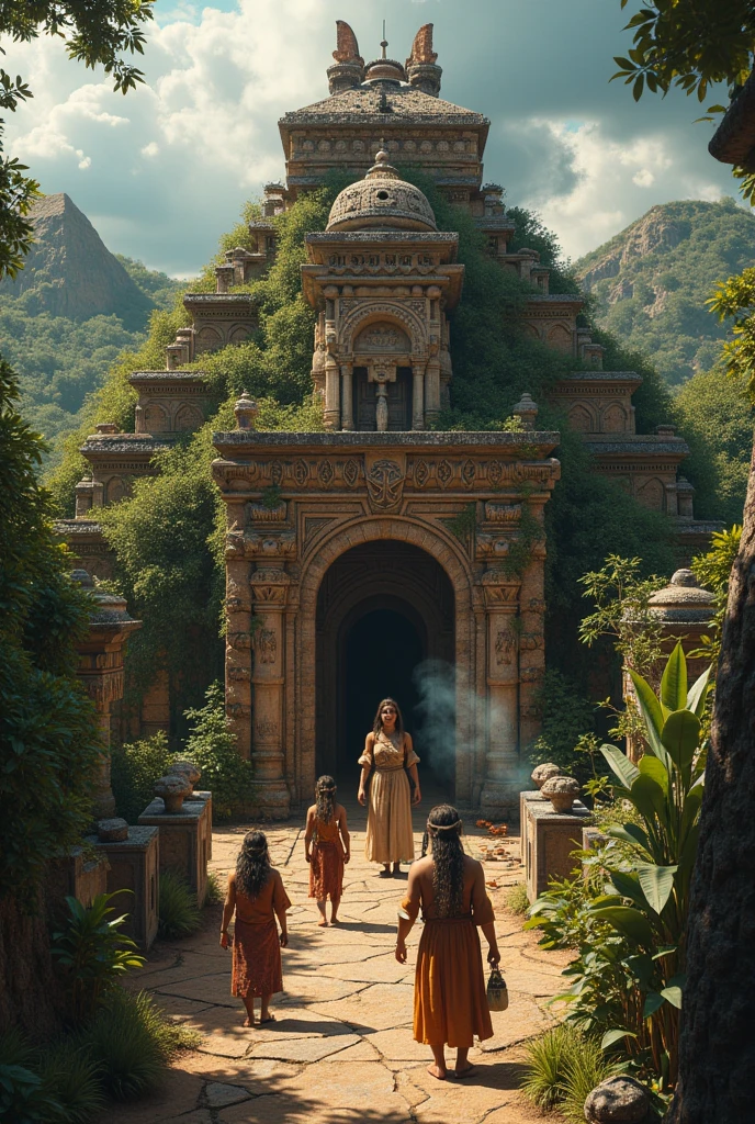 Create an image of the house of an Aztec family from Mexico who have ...