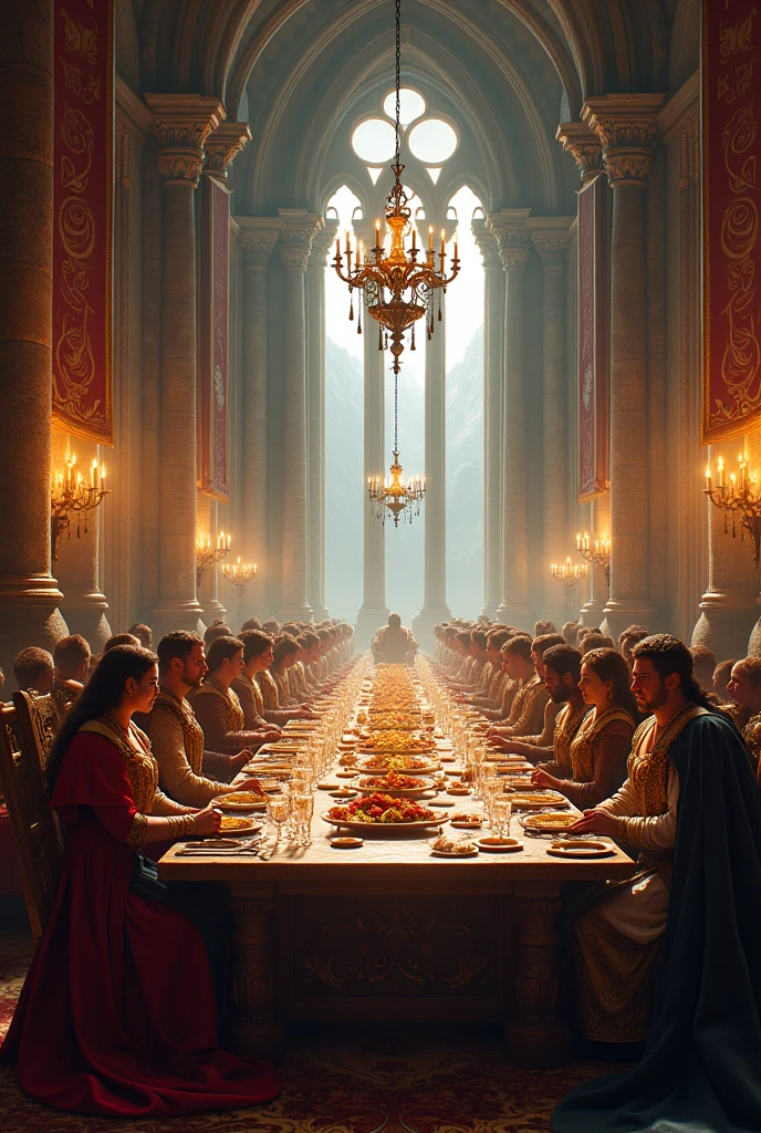 Banquet scene in a castle from medieval times - SeaArt AI