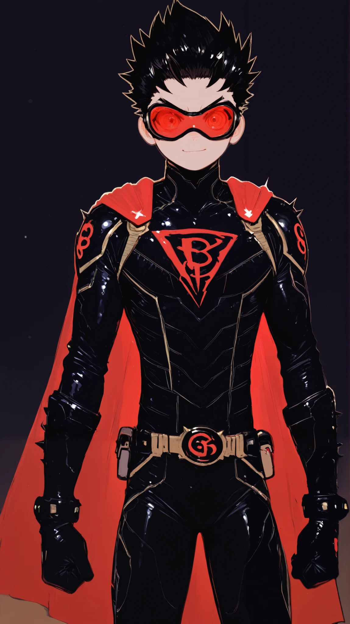 Batman in a black and red costume with a red cape - SeaArt AI