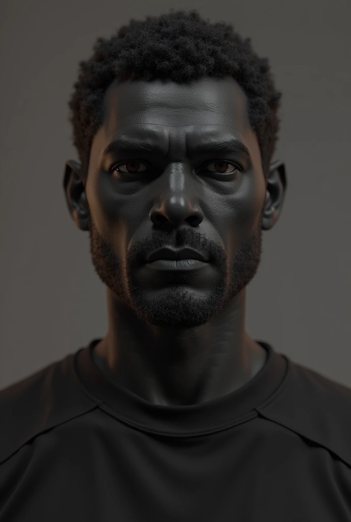 A close up of a person in a black shirt and a black shirt, pitchblack ...