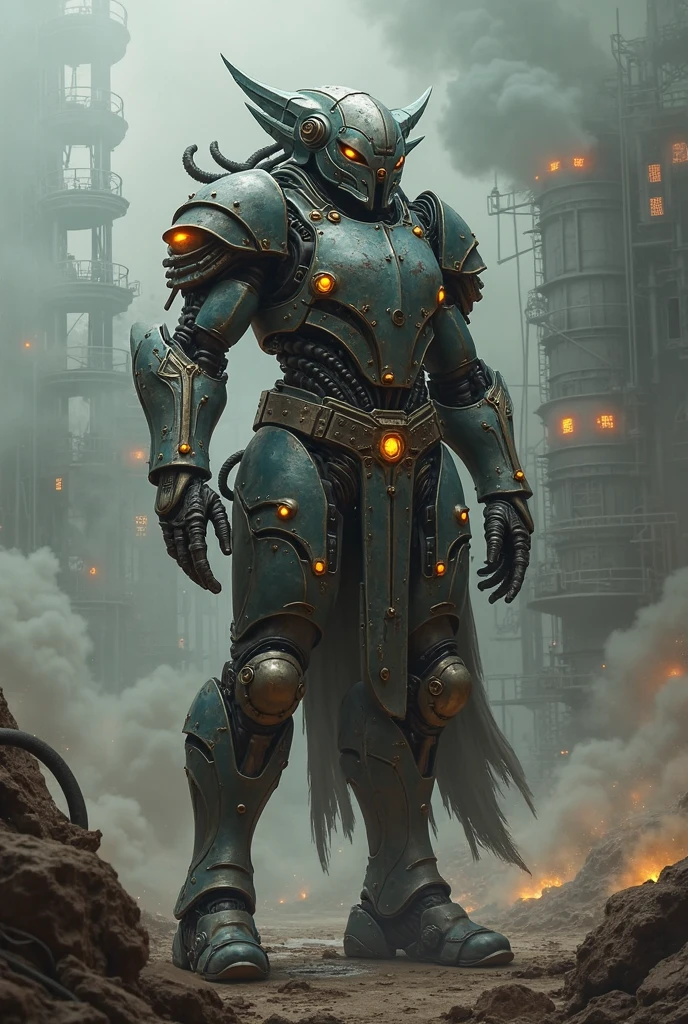 Dieselpunk alien Knight - SeaArt AI