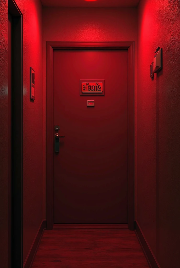 Generate an image that shows a motel room door that says the number 3 ...