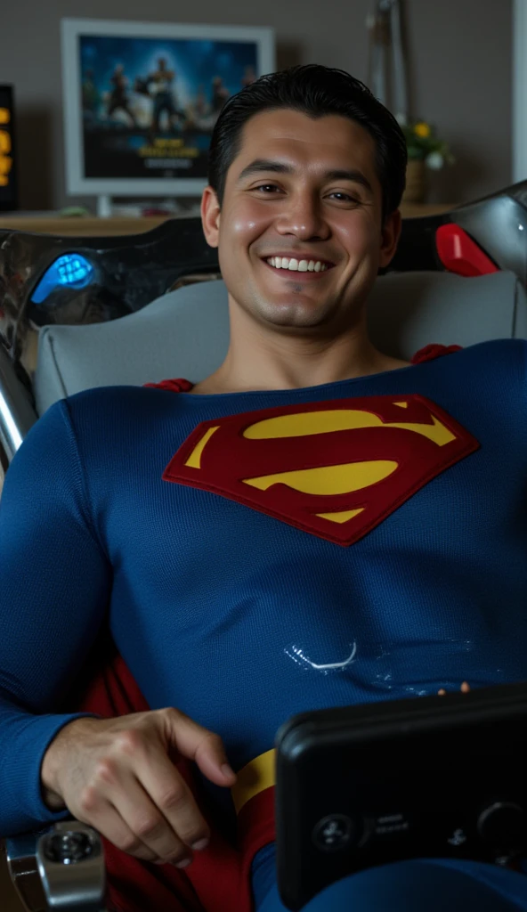 Superman wearing classic Superman costume , About 30 years old - SeaArt AI