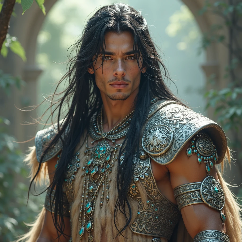 Full body hyper realistic image of a youthful male in Native American ...
