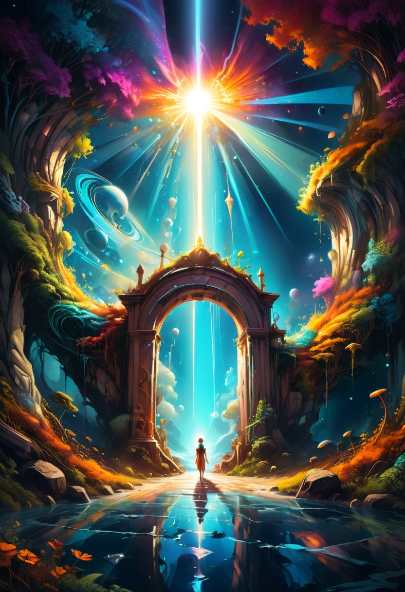 colorful sketch , Forgotten gateway to time and space, by Cyril Rolando - SeaArt AI