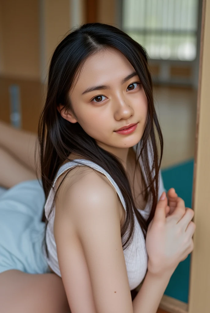 20-year-old woman full nude Full Body small breasts in Mbini gravure shooting wi - SeaArt AI