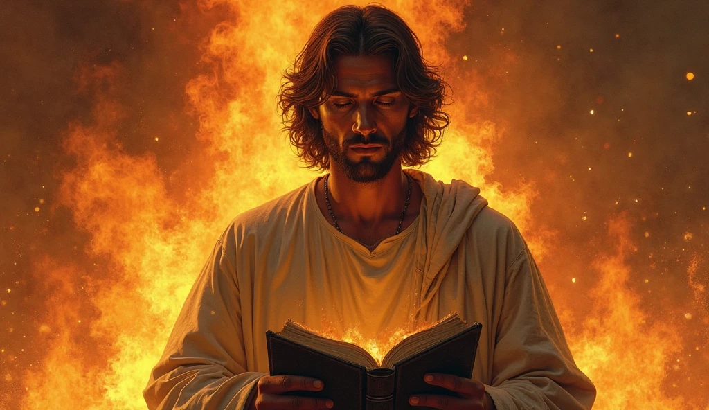 By Scott M. Fischer, biblical painting, a close up of a man holding a ...