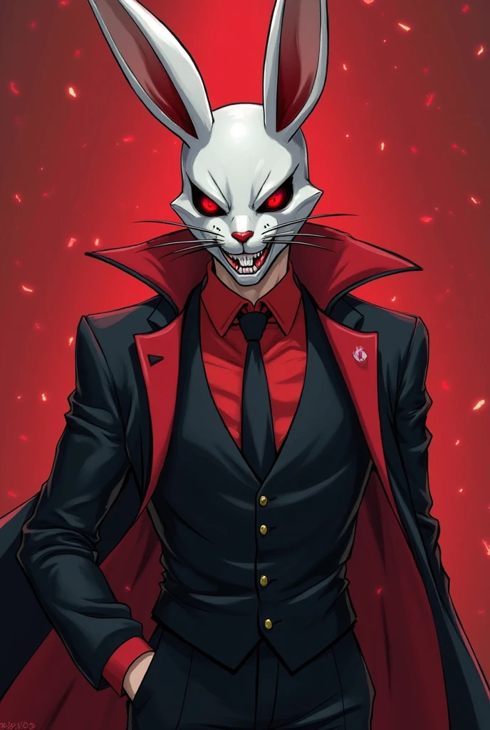 Create a human character who wears a rabbit mask in the anime My Hero ...