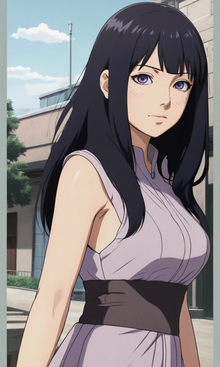 A close up of a woman in a dress standing in front of a building - SeaArt AI