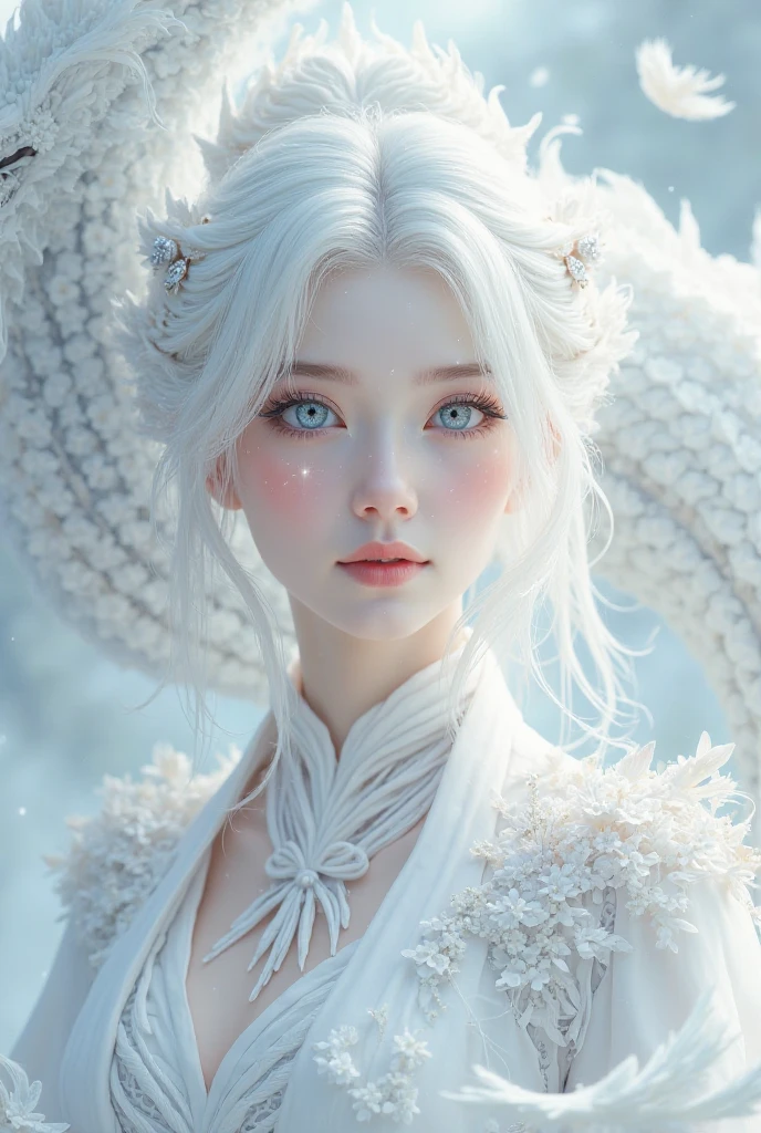 I nk u for gmbr female donghua who is , dressed in all white - SeaArt AI