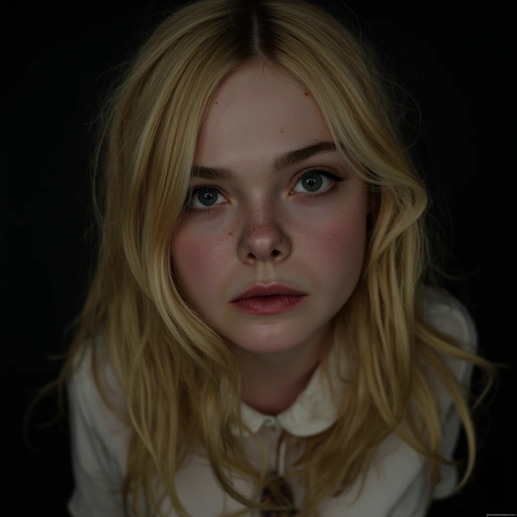 ((Elle Fanning)) local sujo, side angle, pov view, dirty clothes ...