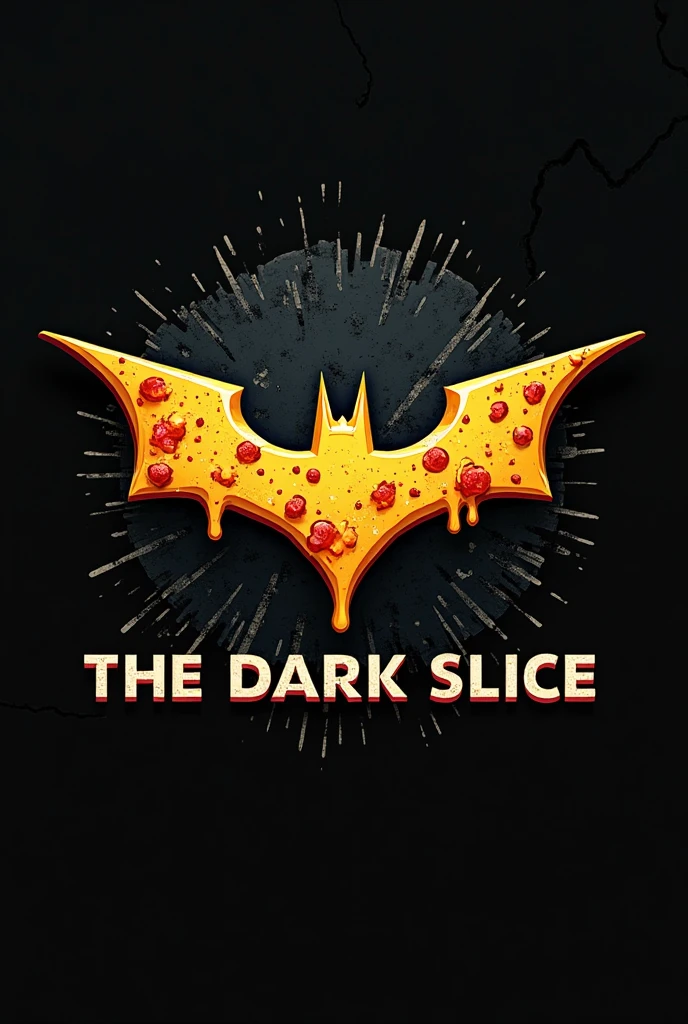 Un logo pour une pizzeria sur le theme de Batman nomée "The Dark Slice ...