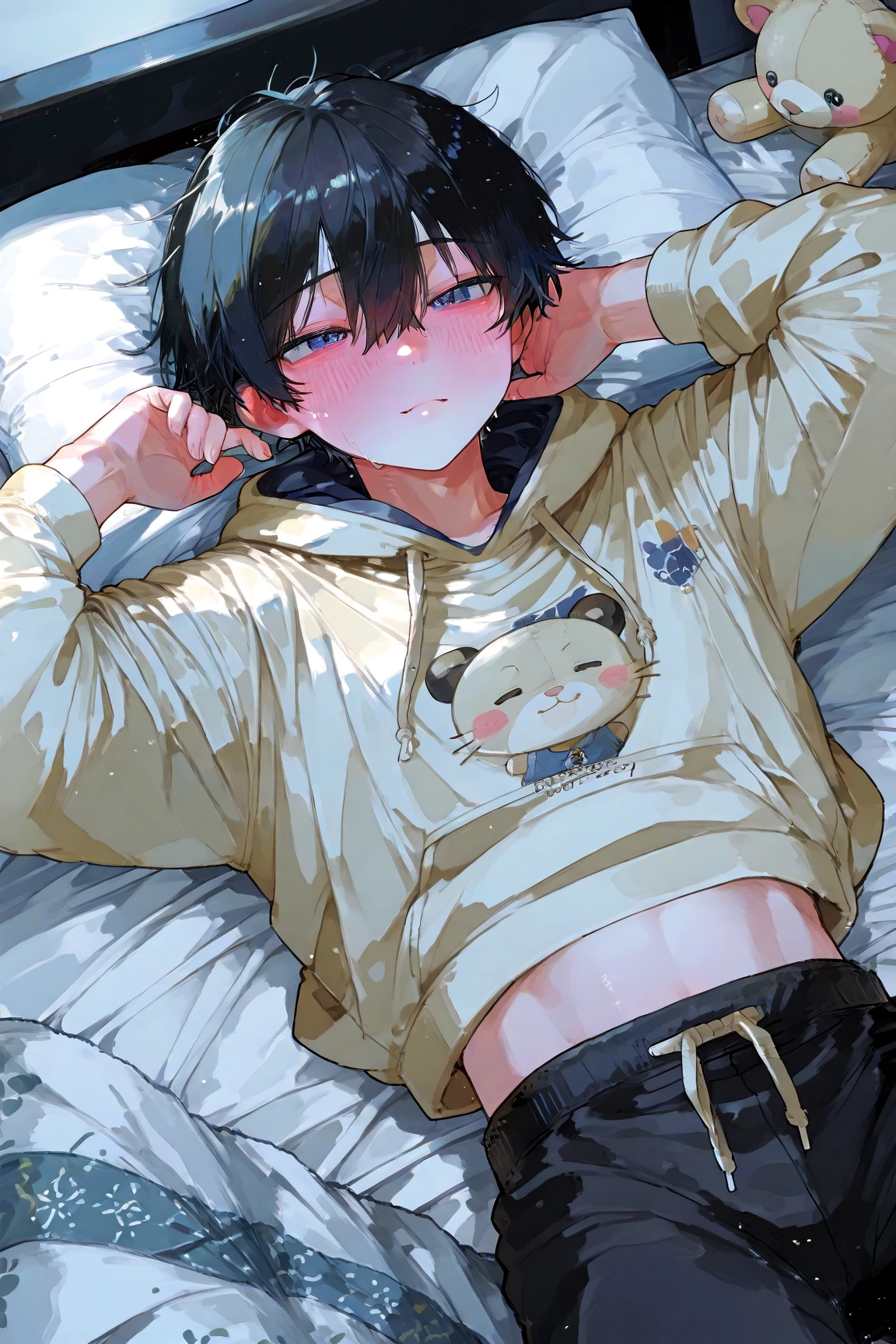 One-shotta、high quality、Super Detail、 boy 、short messy black hair ...