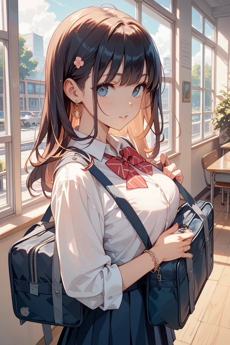 1 girl、elementary school student、school bag for lower grades - SeaArt AI