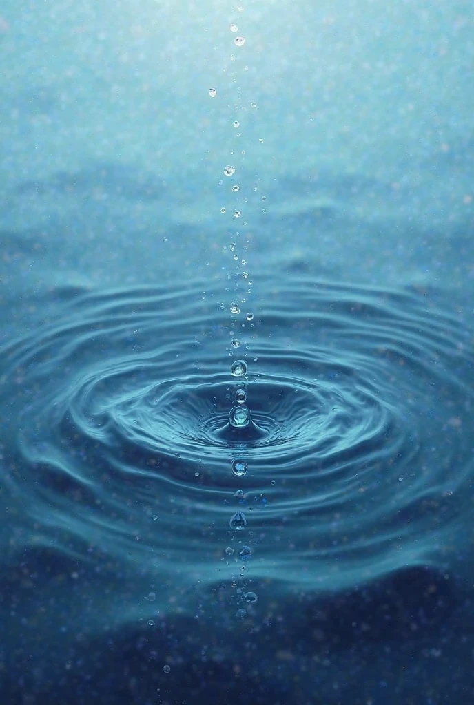 The painting of a tiny drop of water in the middle of the vast sea ...