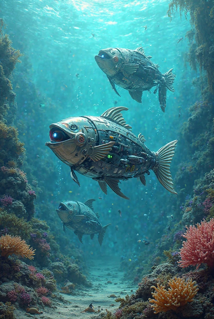 Robot fish that eat garbage in the sea - SeaArt AI