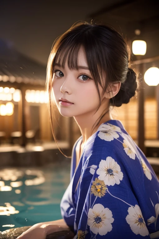 Soak in a hot spring,((Masterpiece, top quality, Ultra Fine, high ...