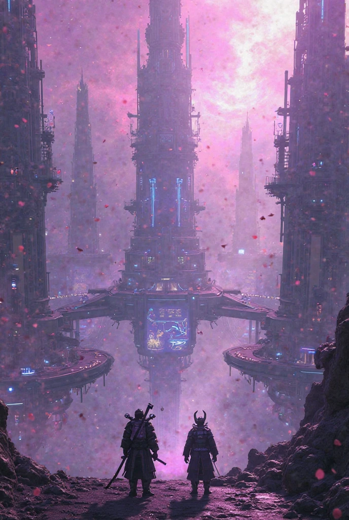 Image size Create a samurai city in purple space, 1024 x 1792 - SeaArt AI