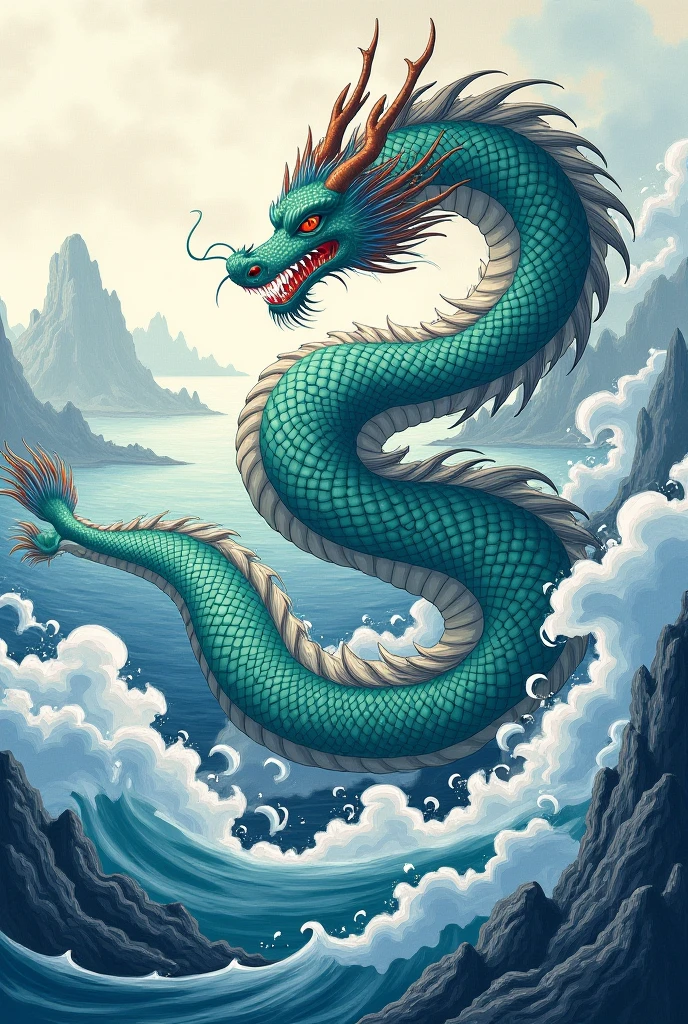 Think of the Japanese archipelago as a dragon - SeaArt AI