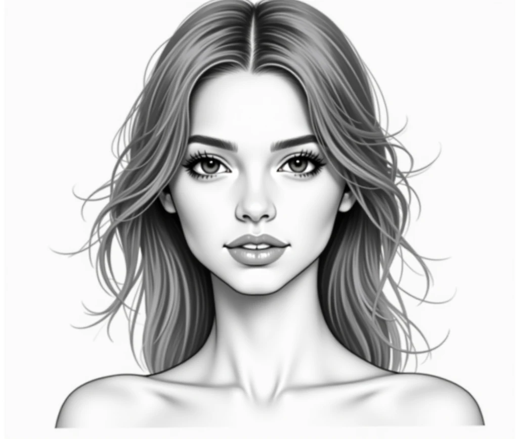 Normal drawing on a picture of a woman just turn it into a normal ...