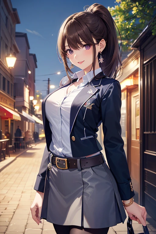 ((1 girl, solo ,alone, brown hair, Maki, 1 girl, solo, ponytail - SeaArt AI