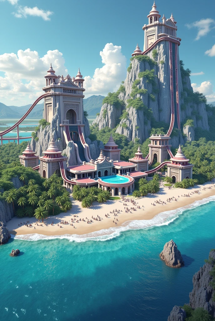 Crée un grand Coaster sur une île - SeaArt AI